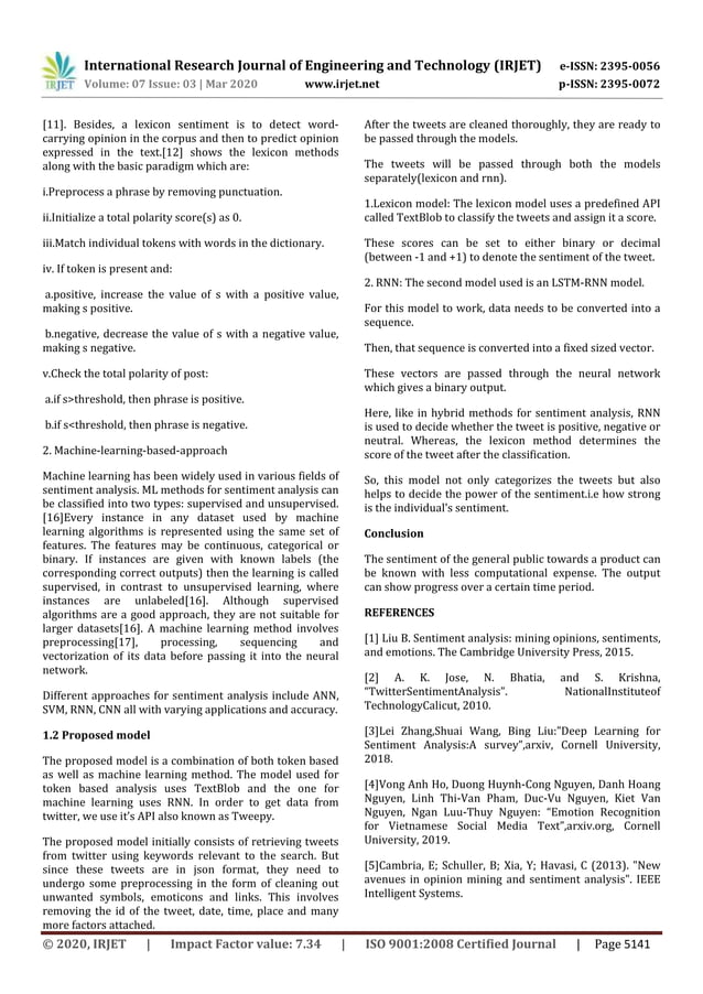 IRJET - Sentiment Analysis for Marketing and Product Review using a Hybrid Approach | PDF