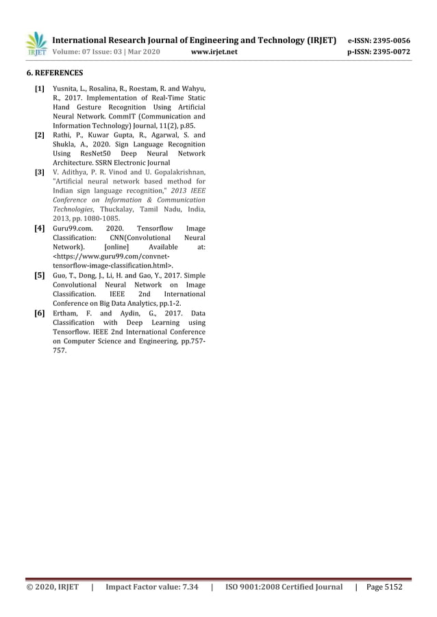 IRJET - Hand Gestures Recognition using Deep Learning | PDF | Digital ...