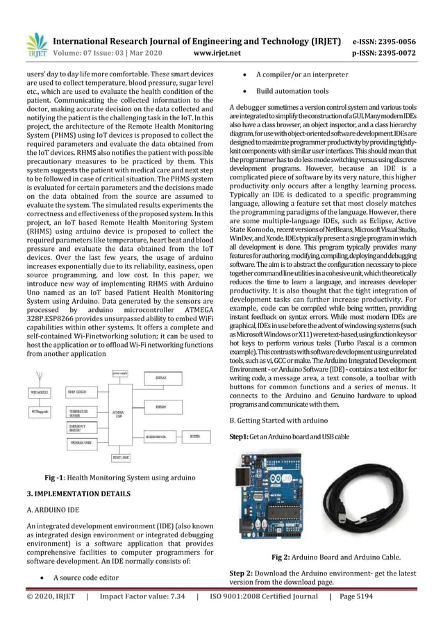 IRJET - Remote Health Monitoring System using IoT | PDF