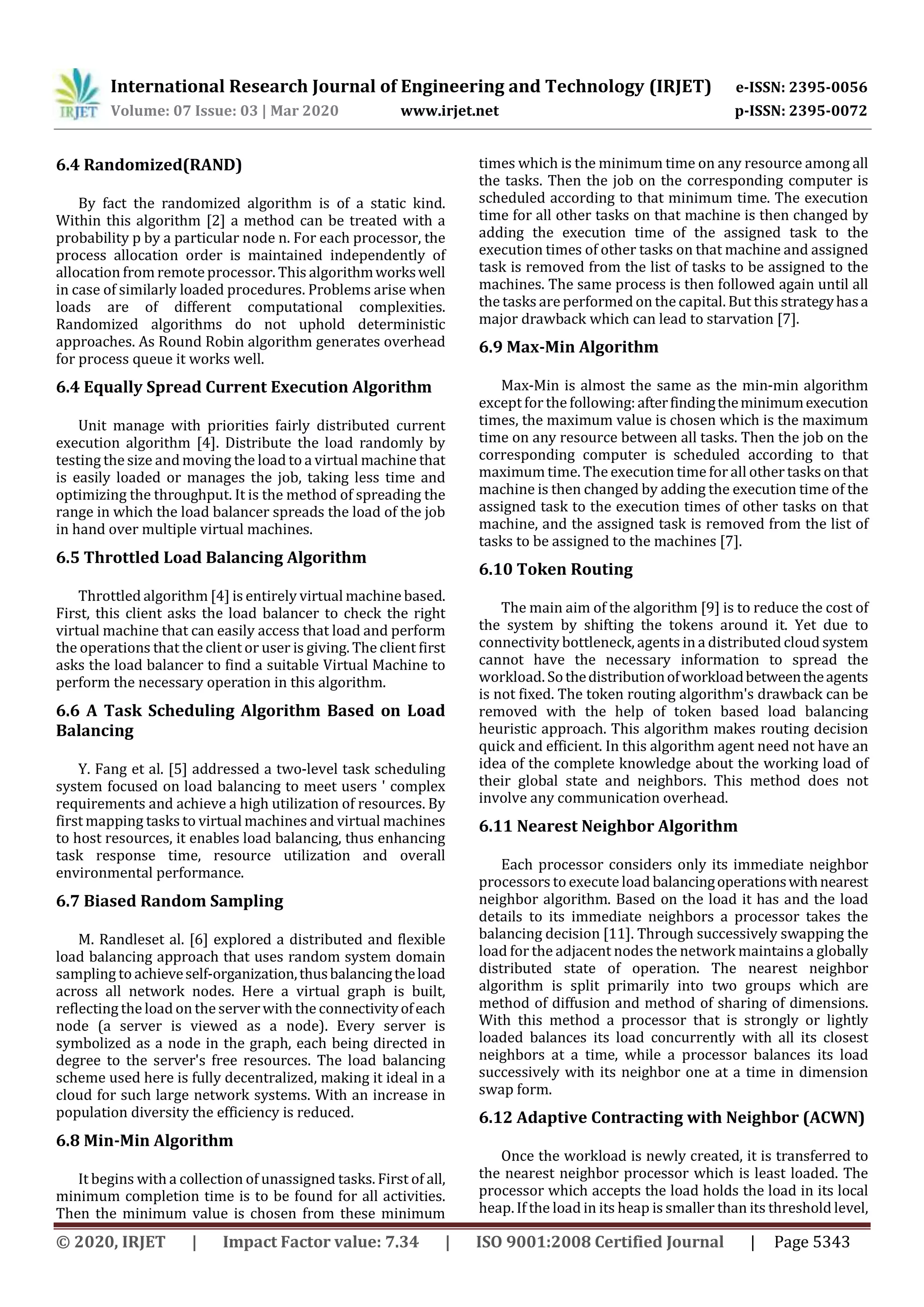 IRJET - Efficient Load Balancing in a Distributed Environment | PDF