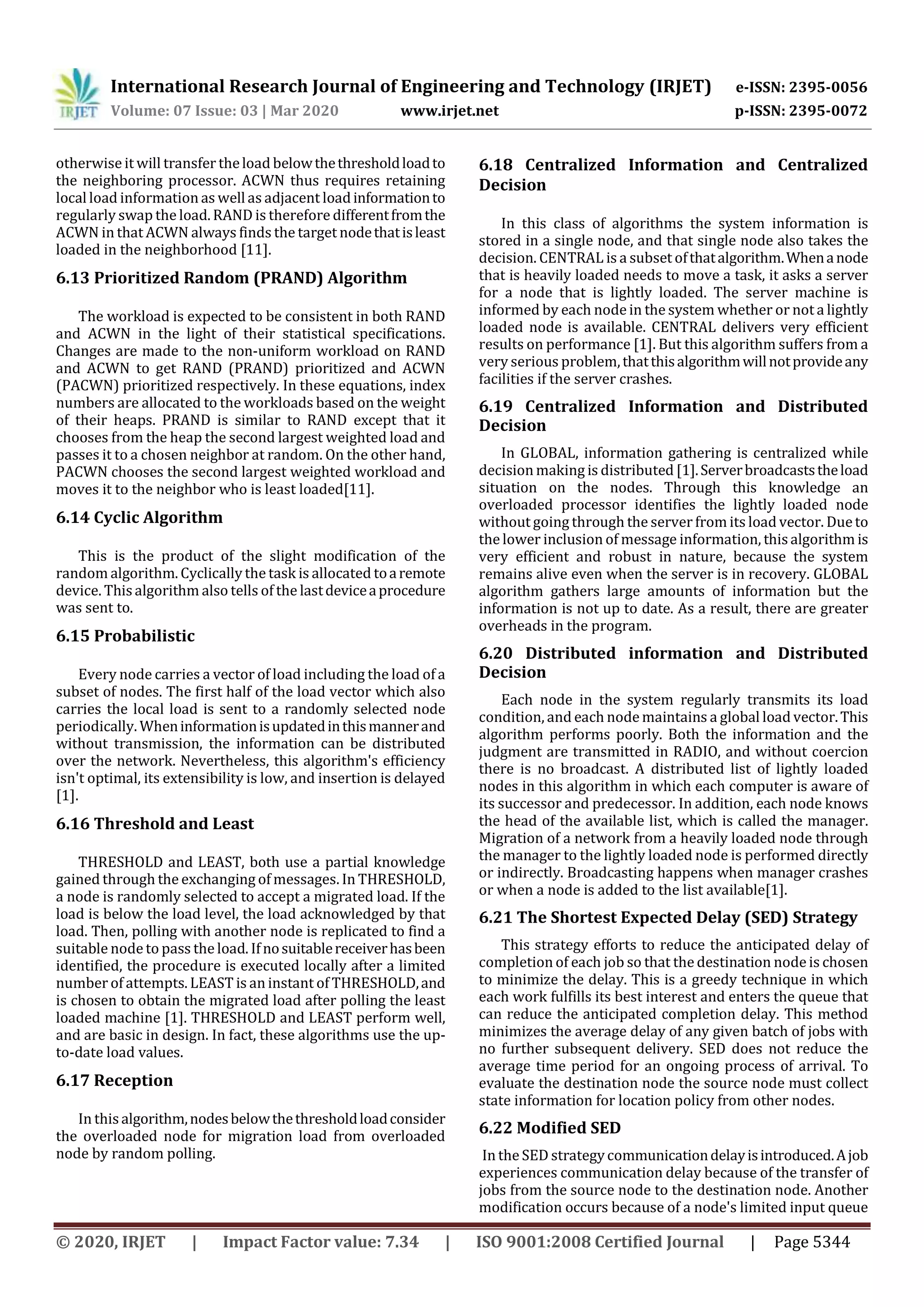 IRJET - Efficient Load Balancing in a Distributed Environment | PDF