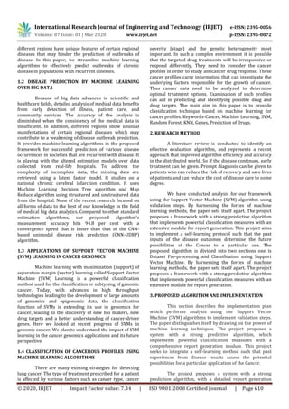 IRJET- Cancer Disease Prediction using Machine Learning over Big Data | PDF