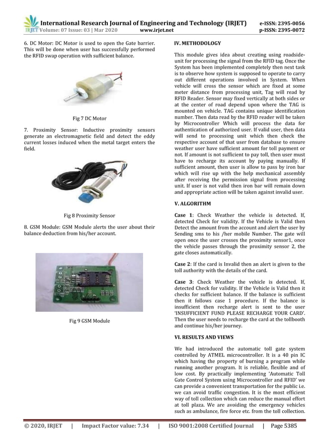 IRJET - Automatic Tollgate Control System using Microcontroller and ...