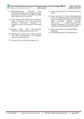 IRJET - Automatic Tollgate Control System using Microcontroller and ...