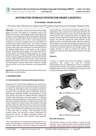 IRJET- Automated Storage System for Smart Logistics | PDF
