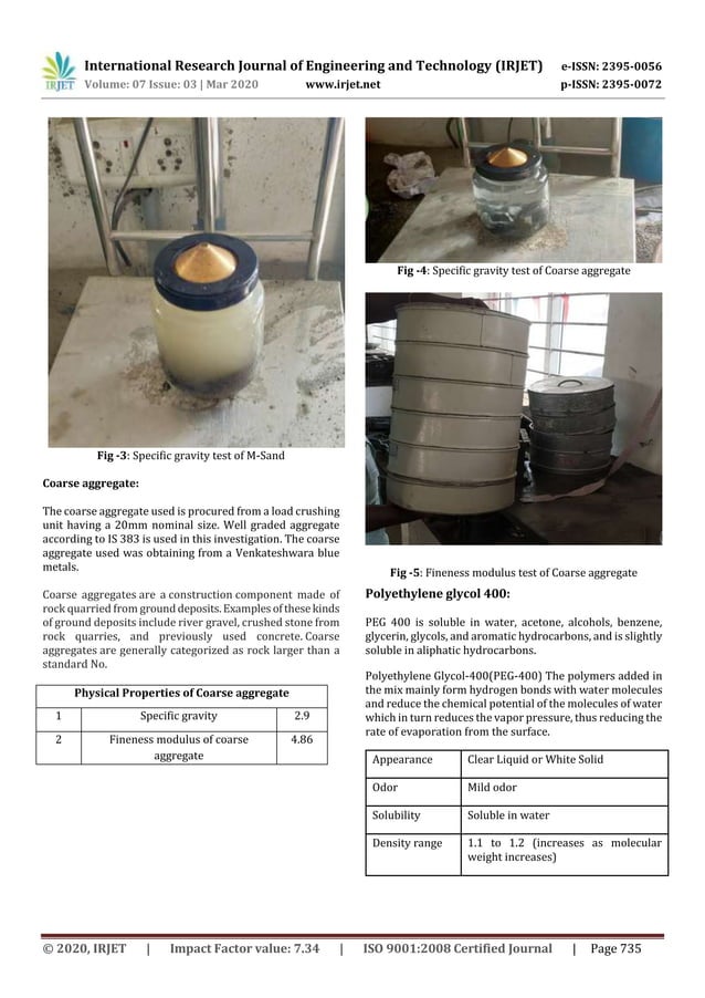 IRJET - Self-Curing of Concrete using Polyethylene Glycol 400 and Sanal ...