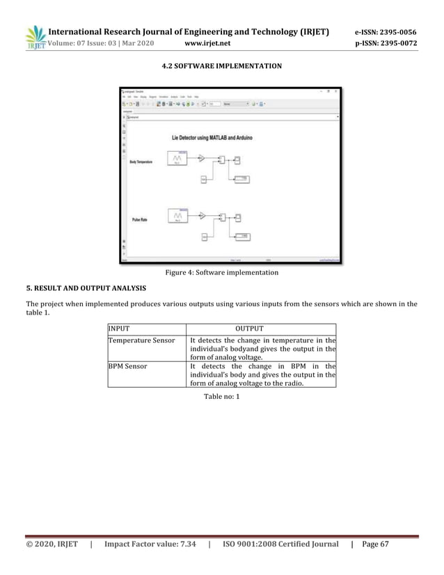 Irjet Lie Detector Using Matlab Arduino And Biomedical Sensors Pdf