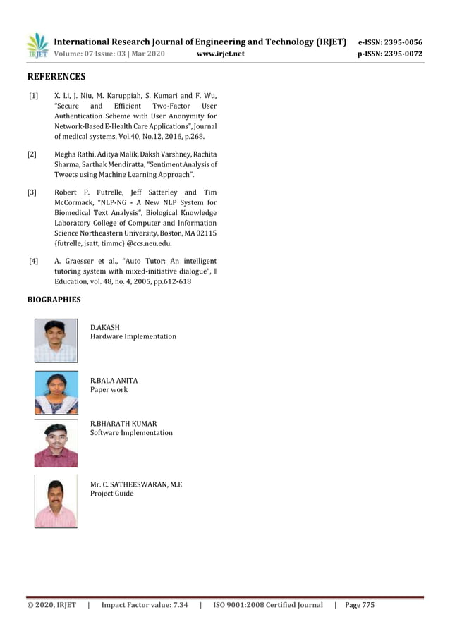 IRJET - Web-based Chatbot for Continuous Conversation using Artificial ...