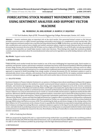 IRJET - Forecasting Stock Market Movement Direction using Sentiment Analysis and Support Vector ...
