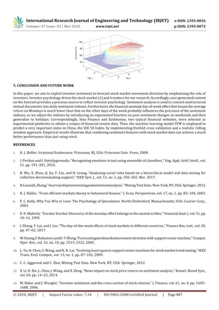 IRJET - Forecasting Stock Market Movement Direction using Sentiment Analysis and Support Vector ...