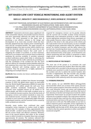 IRJET - IoT based Low Cost Vehicle Monitoring and Alert System | PDF
