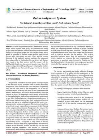 IRJET - Online Assignment System | PDF