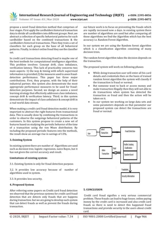 IRJET - Online Credit Card Fraud Detection and Prevention System | PDF