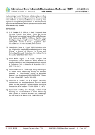 IRJET - Online Credit Card Fraud Detection and Prevention System | PDF