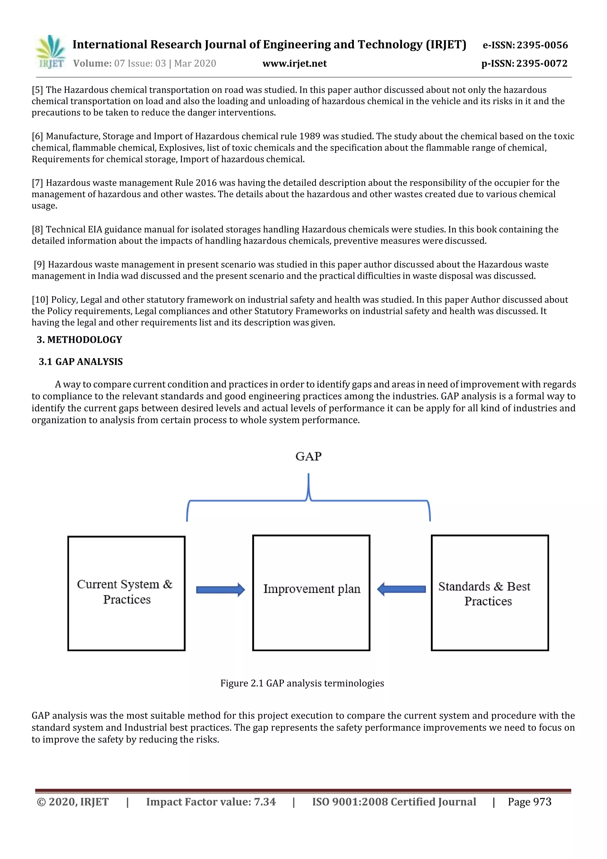 IRJET - Gap Analysis for Safety Improvements in Chemical Handling | PDF | Mechanical and ...