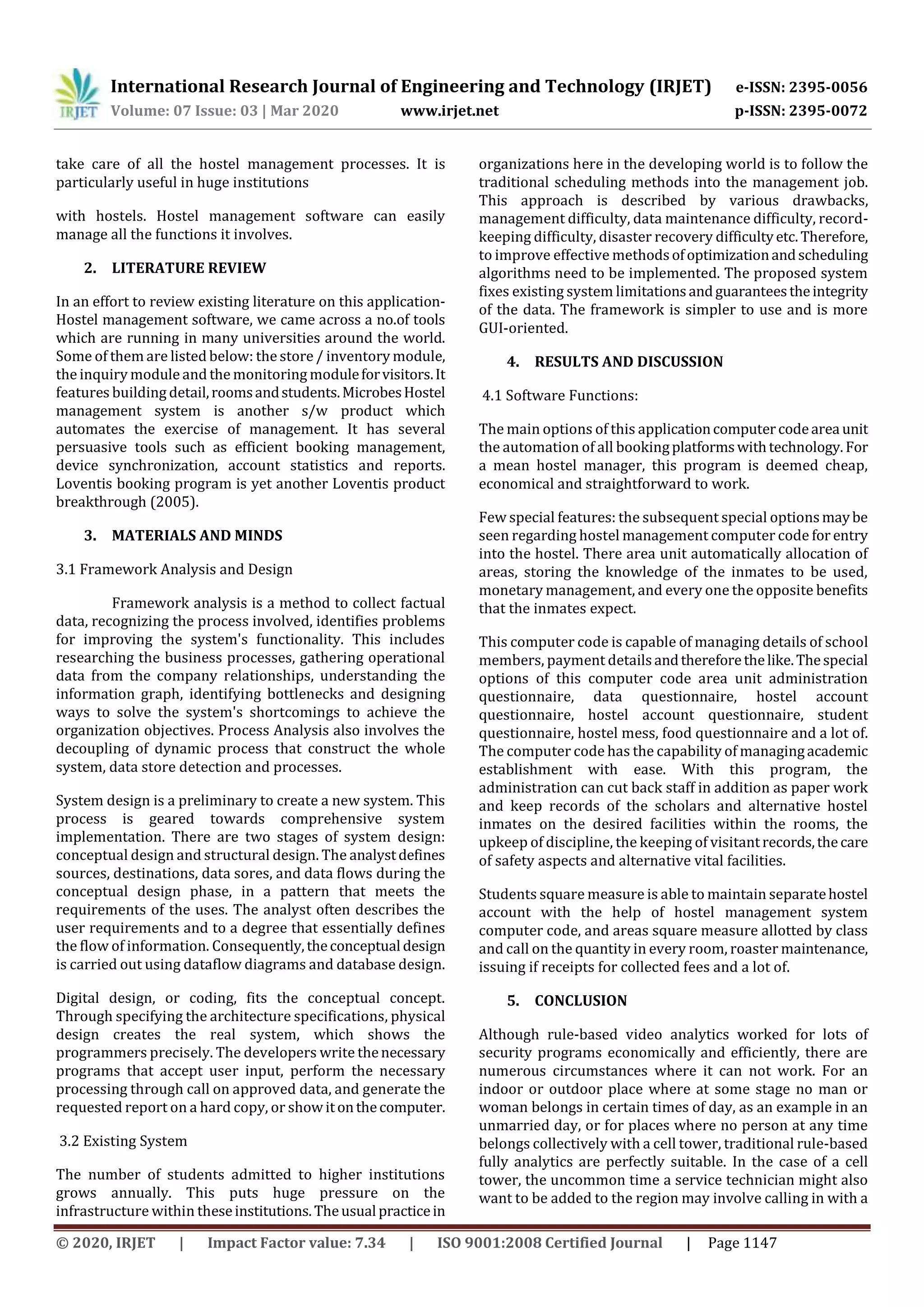IRJET - Hostel Management System using Ensemble Learning | PDF | Computer Software and ...
