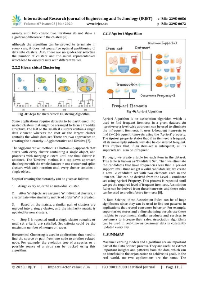 IRJET - An Overview of Machine Learning Algorithms for Data Science | PDF