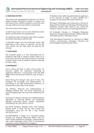 IRJET - Digital Pill Box using Arduino | PDF