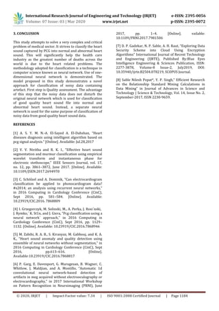 IRJET - Heart Anomaly Detection using Deep Learning Approach based on PCG Signal Analysis | PDF ...