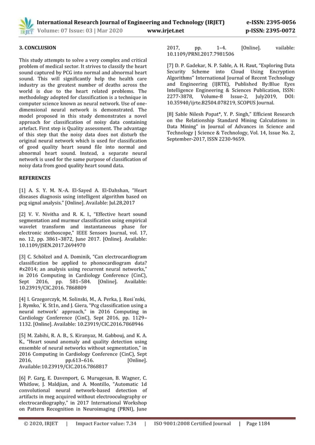 IRJET - Heart Anomaly Detection using Deep Learning Approach based on PCG Signal Analysis | PDF