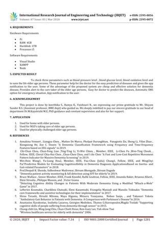 IRJET - Real Time Dementia Prediction System using Internet of Thing | PDF