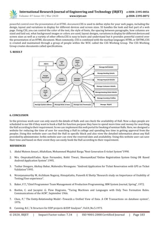 IRJET - Online Seminar Hall Booking System | PDF