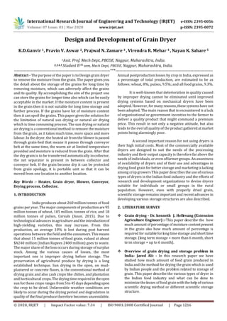 IRJET -Design and Development of Grain Dryer | PDF