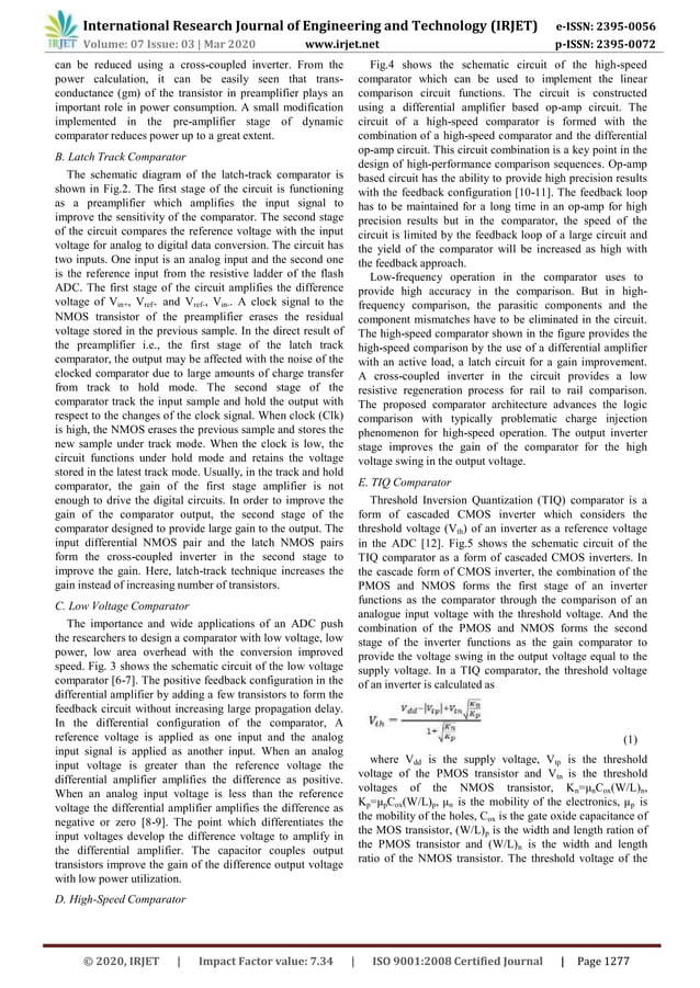 IRJET - Design and Analysis of a Comparator for ADC in Tanner EDA | PDF | Computer Peripherals ...