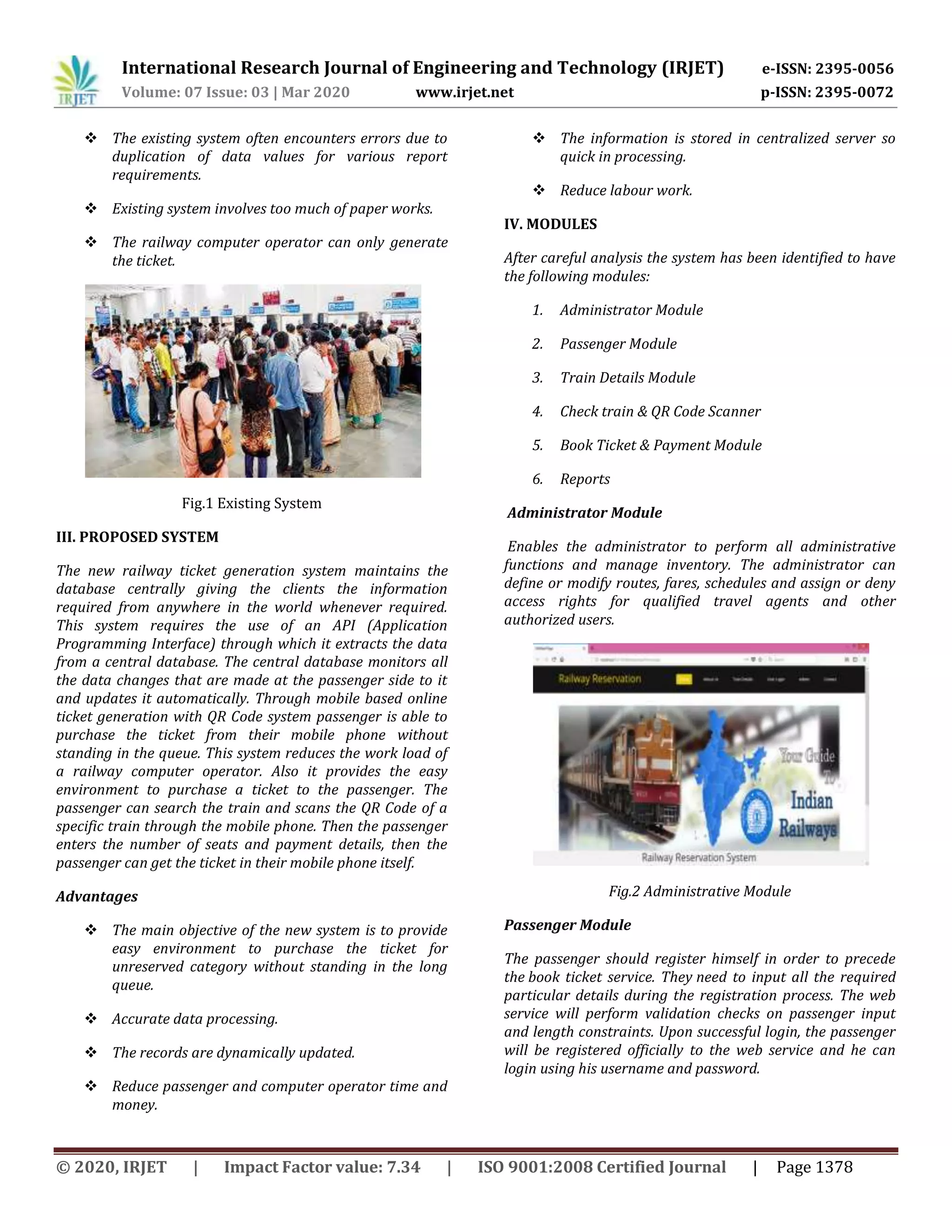 IRJET - IRCTC-Railway Ticket Generation using QR Code in Android | PDF