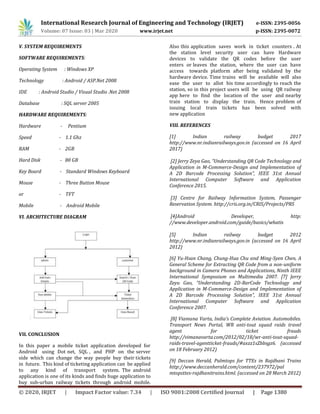 IRJET - IRCTC-Railway Ticket Generation using QR Code in Android | PDF