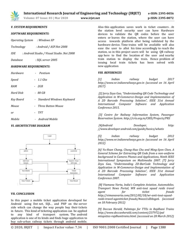 IRJET - IRCTC-Railway Ticket Generation using QR Code in Android | PDF