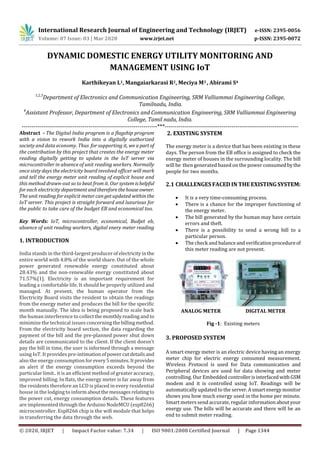 IRJET - Dynamic Domestic Energy Utility Monitoring and Management using IoT | PDF | Gas and ...