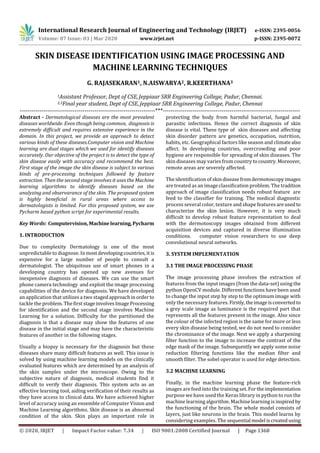 IRJET - Skin Disease Identification using Image Processing and Machine Learning Techniques | PDF