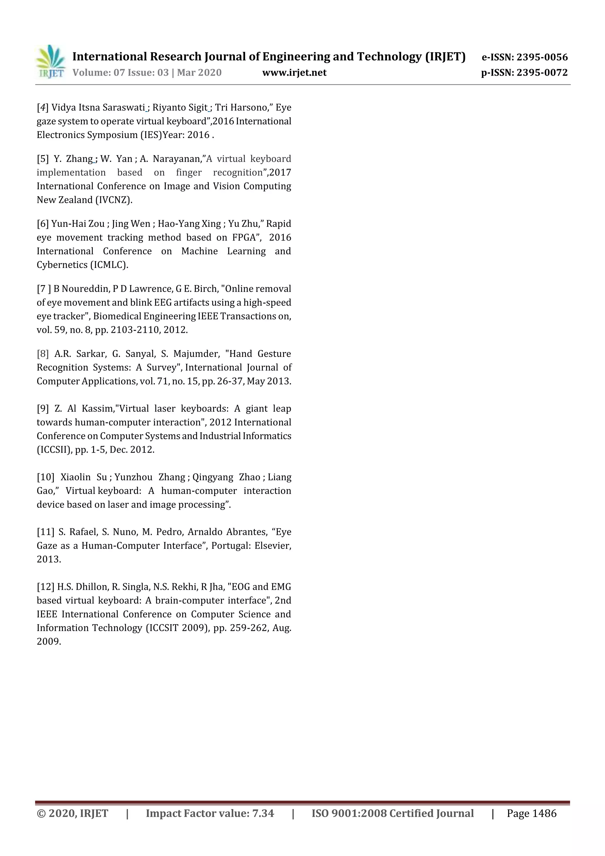 IRJET - Eyeblink Controlled Virtual Keyboard using Raspberry Pi | PDF