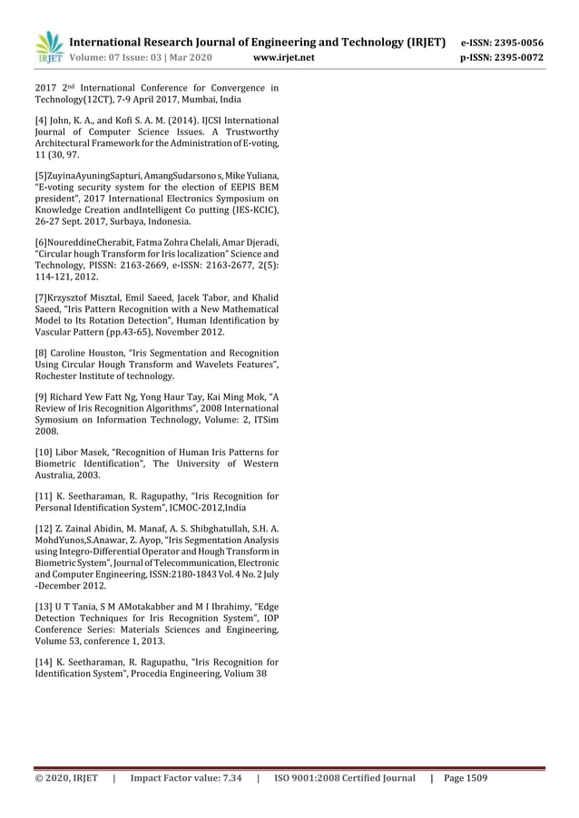 IRJET - A Survey on Biometric Voting System using Iris Recognition | PDF