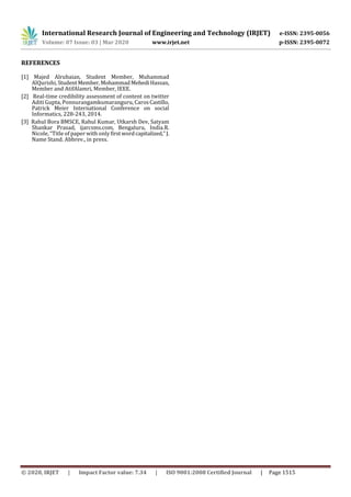 IRJET - Analysis of Fake Ranking on Social Media: Twitter | PDF