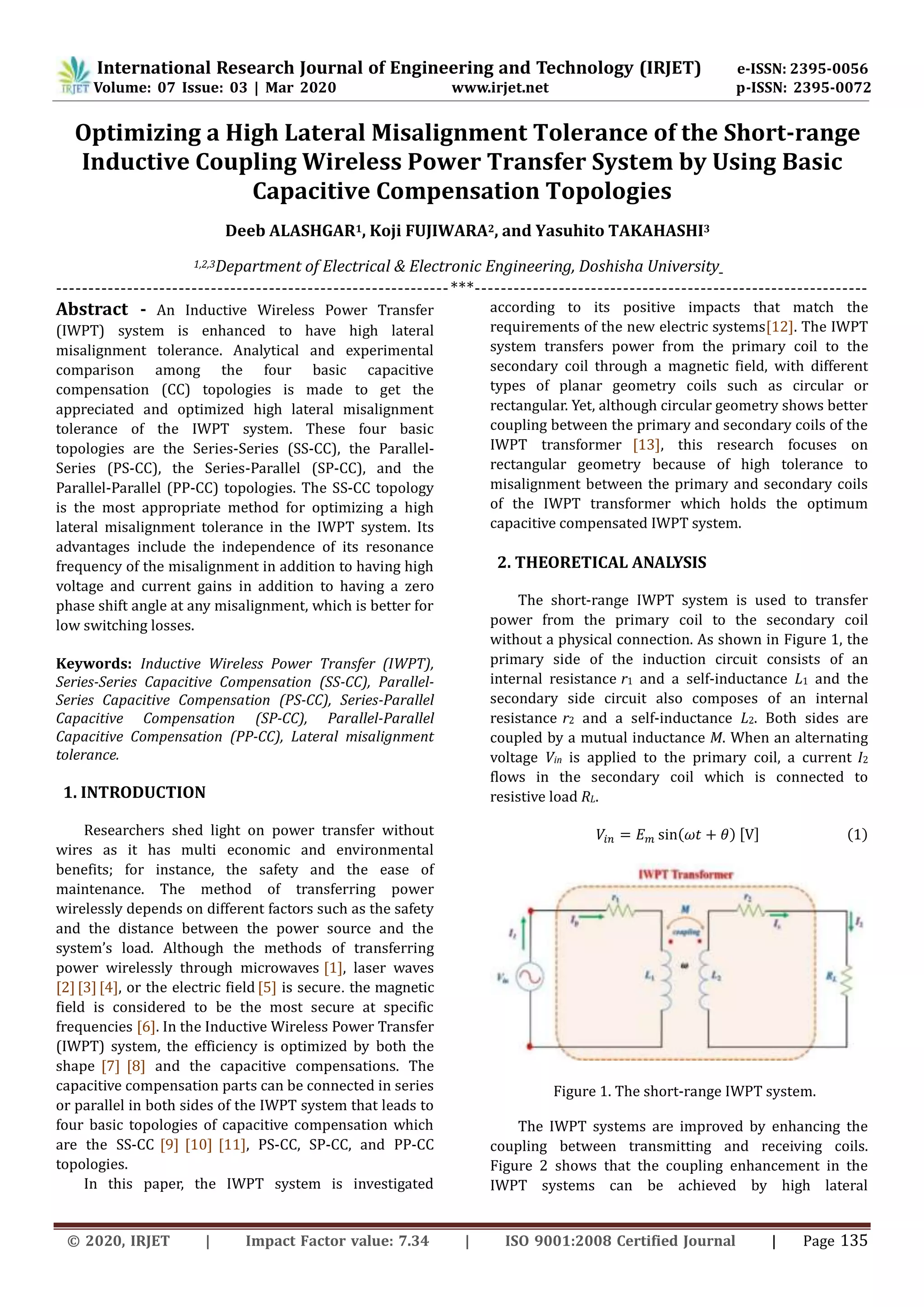 IRJET - Optimizing a High Lateral Misalignment Tolerance of the Short-Range Inductive Coupling ...