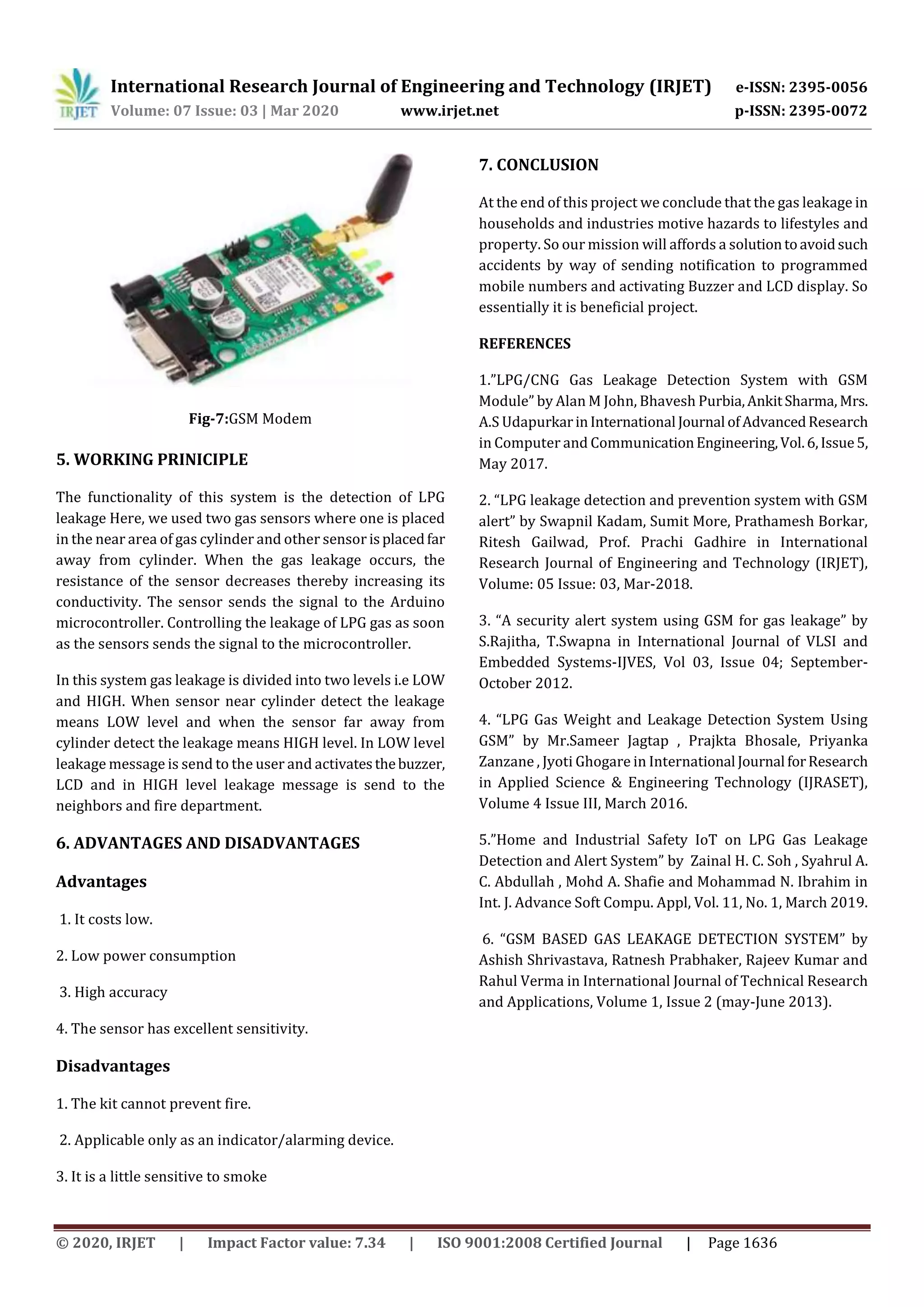 IRJET - IoT based LPG Gas Leakage Detection | PDF