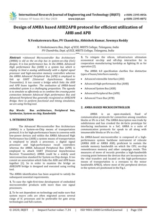 IRJET - Design of AMBA based AHB2APB Protocol for Efficient Utilization of AHB and APB | PDF ...