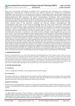 IRJET - Medicine Recommendation System | PDF | Computer Software and Applications | Computing