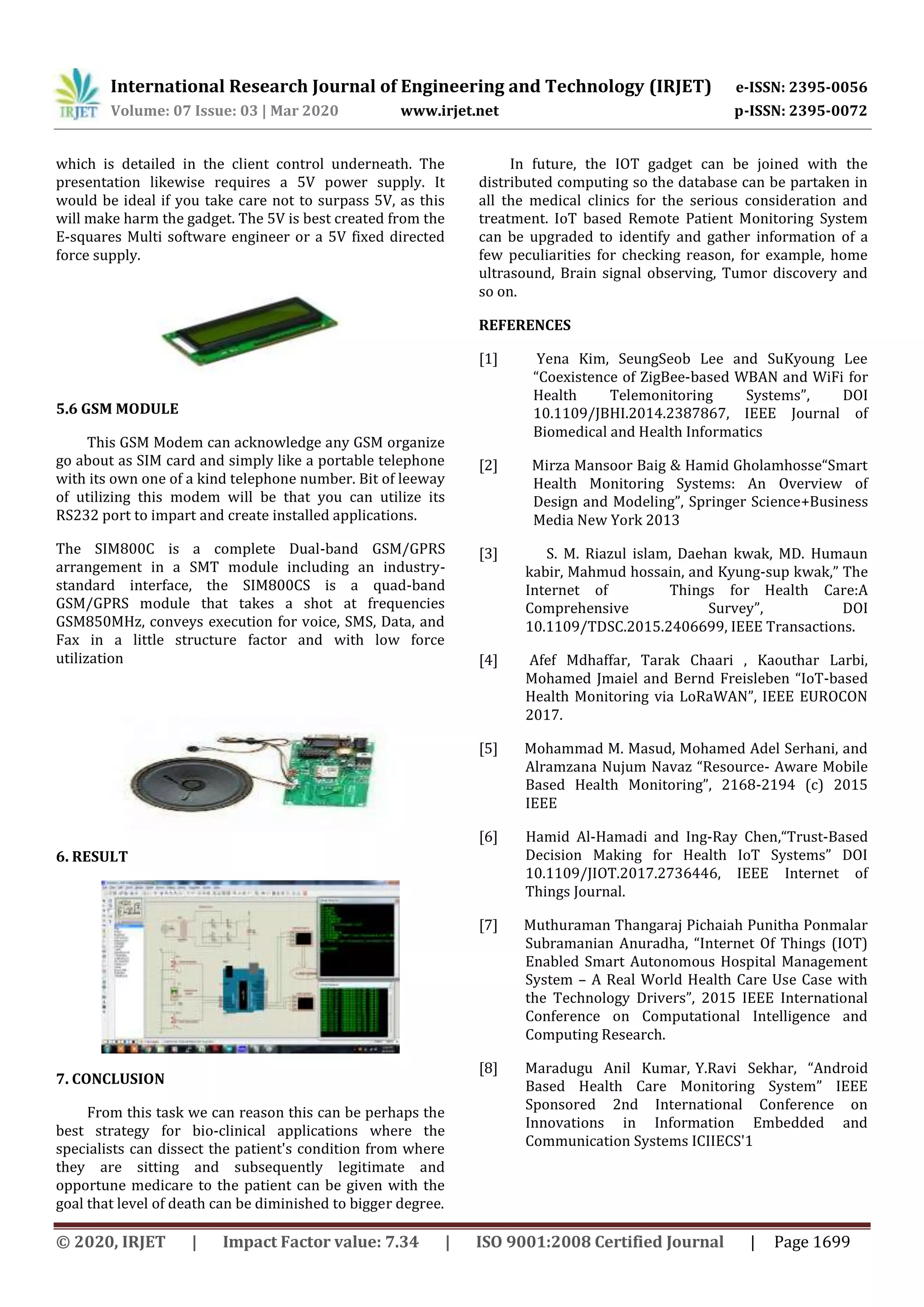 IRJET - Patient Health Monitoring System using IoT | PDF