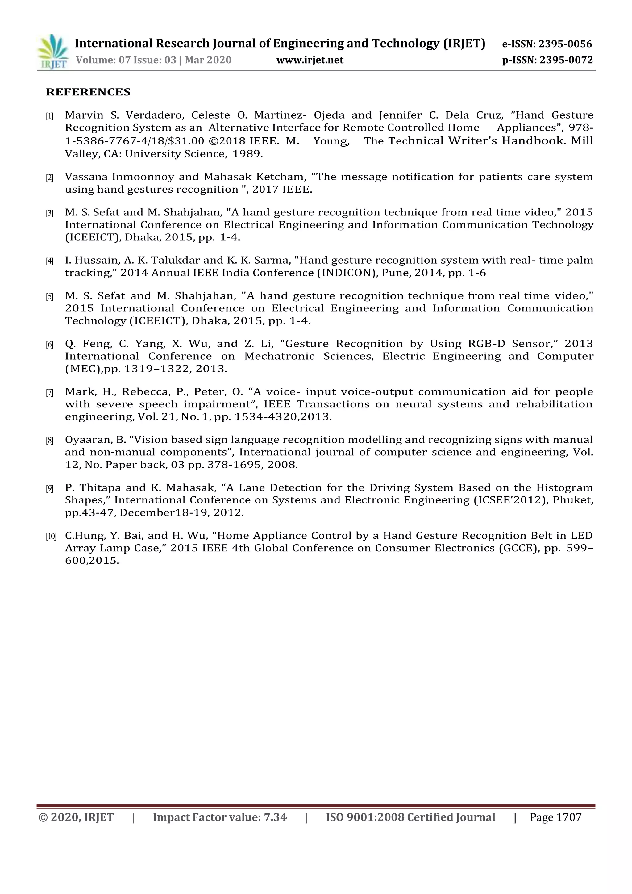 IRJET - Hand Gesture Recognition and Voice Conversion System using IoT ...