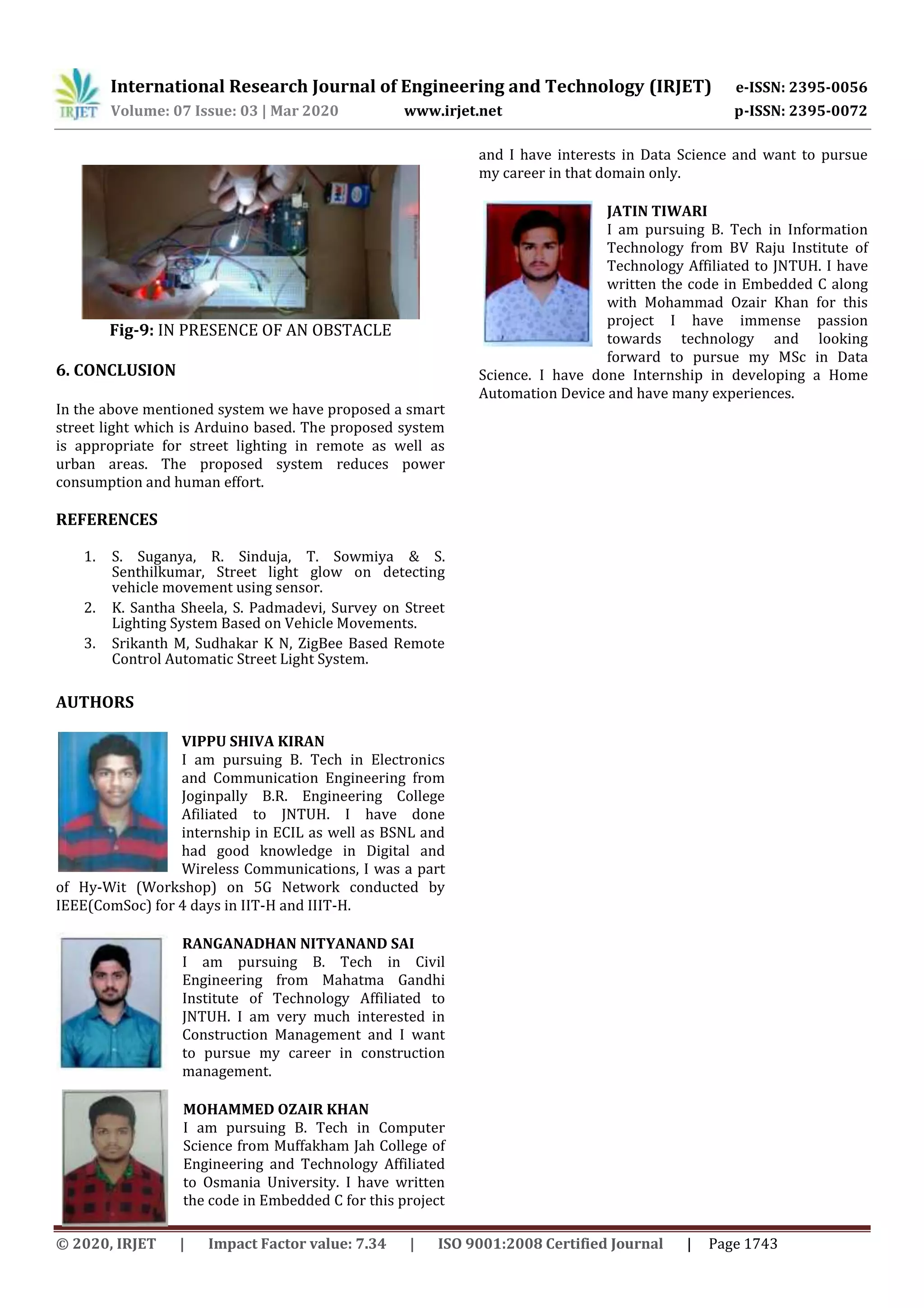 IRJET - Smart Street Light based on Arduino | PDF | Technology & Computing