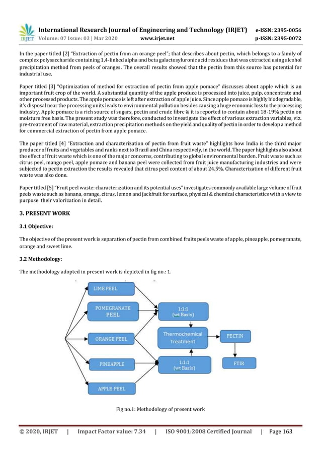 IRJET - Extraction and Characterization of Pectin from Waste Mixed Fruit Peels | PDF