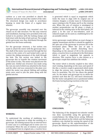IRJET - Design of Gyroscopes for Stabilizing Two-Wheeler | PDF