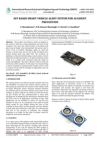 IRJET - IoT based Smart Vehicle Alert System for Accident Prevention | PDF