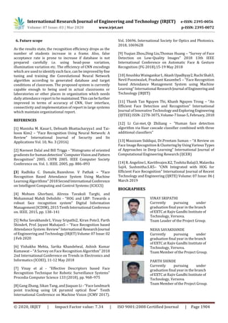 IRJET - Face Recognition based Attendance System | PDF | Photo Editing Software | Computer ...