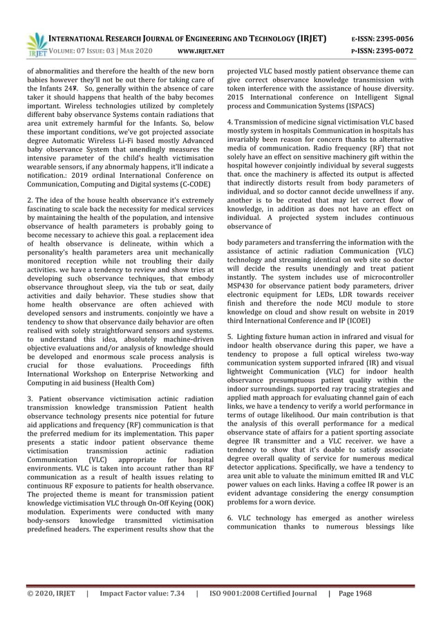 IRJET- A Non-Invasive Health Monitoring System using Visible Light ...