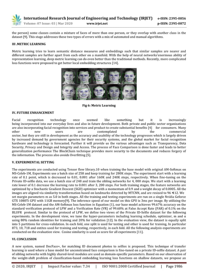 IRJET- Analysis of Face Recognition using Docface+ Selfie Matching | PDF