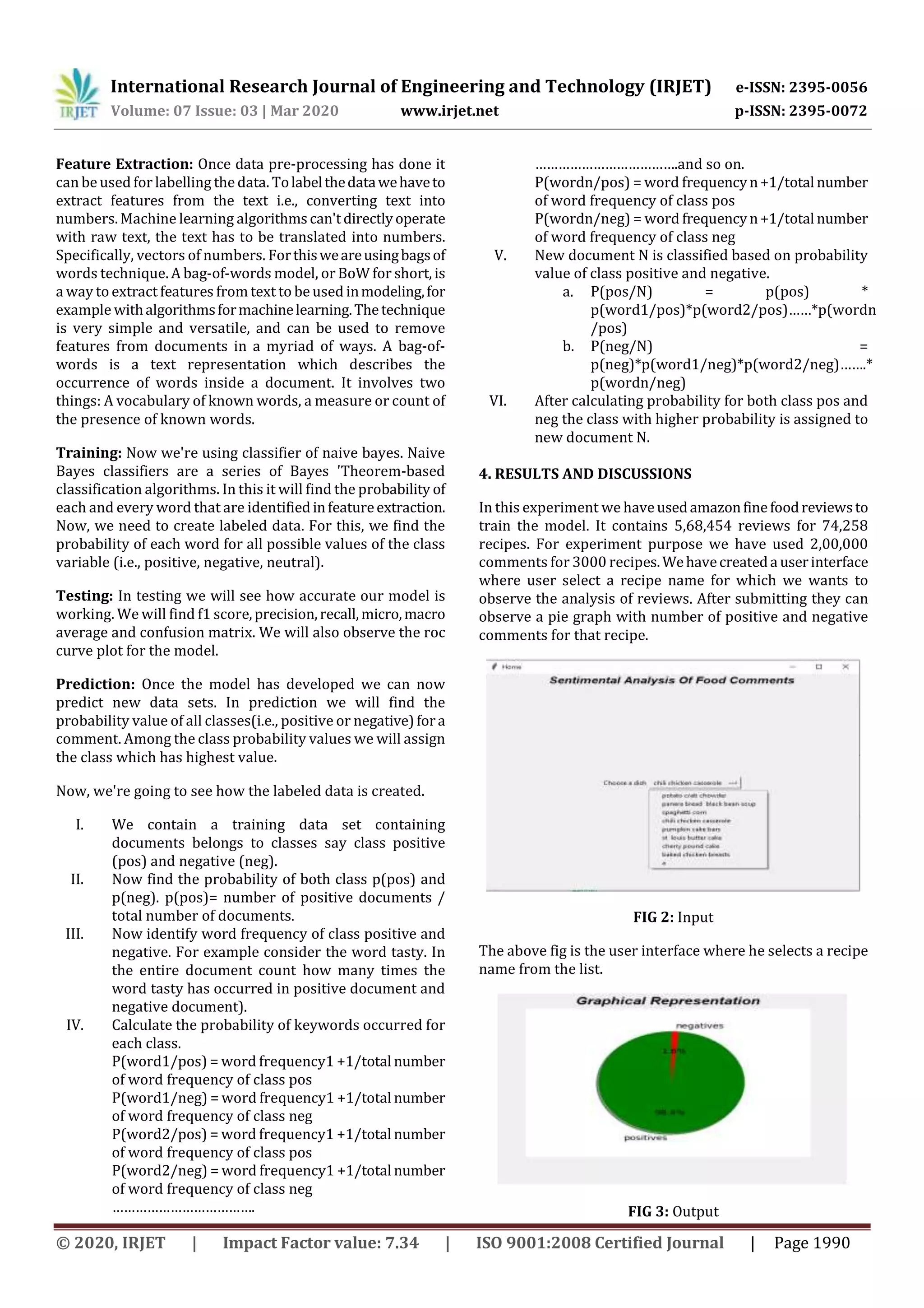 IRJET- Classification of Food Recipe Comments using Naive Bayes | PDF